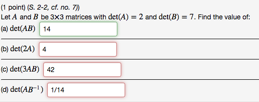 Solved Let A and B be 3times3 matrices with det(A) = 2 and | Chegg.com