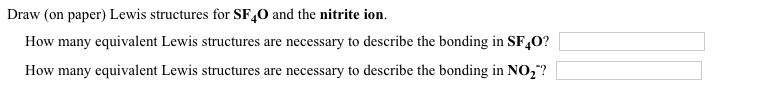 Solved Draw (on paper) Lewis structures for SF_4O and the | Chegg.com