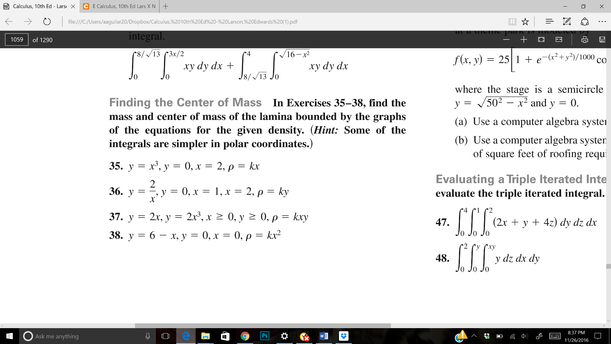 Solved integral^8/squareroot 13_0 integral^3x/2_0 xy dy dx + | Chegg.com