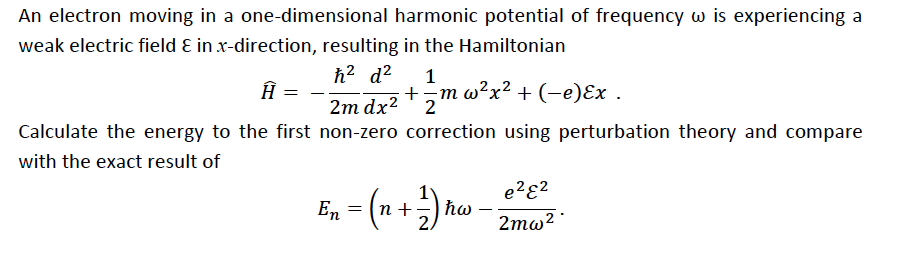 Solved An electron moving in a one-dimensional harmonic | Chegg.com