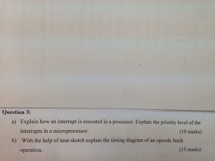 Solved Explain How An Interrupt Is Executed In A Processor