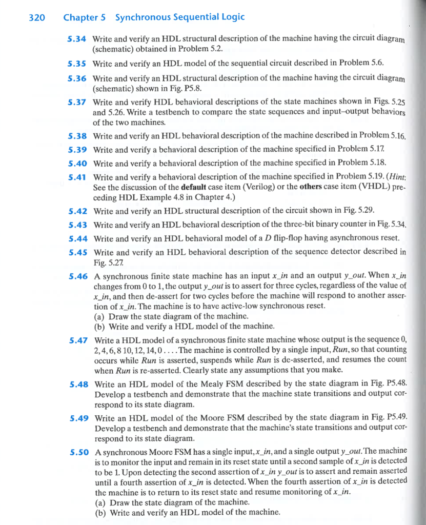 Solved Problems 317 316 Chapter 5 Synchronous Sequential | Chegg.com