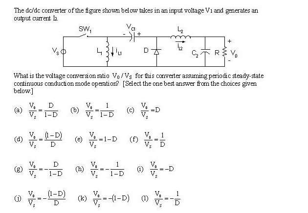 Solved The dc/dc converter ofthe figure shown below takes in | Chegg.com