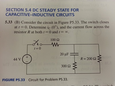 Solved SECTION 5.4 DC STEADY STATE FOR CAPACITIVE?INDUCTIVE | Chegg.com