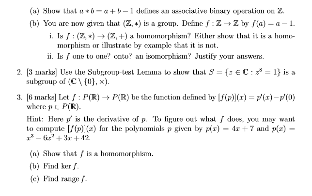 Solved Show that a * b = a + b - 1 defines an associative | Chegg.com