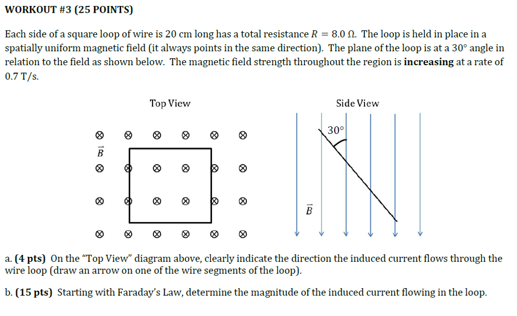 Solved Each side of a square loop of wire is 20 cm long has | Chegg.com