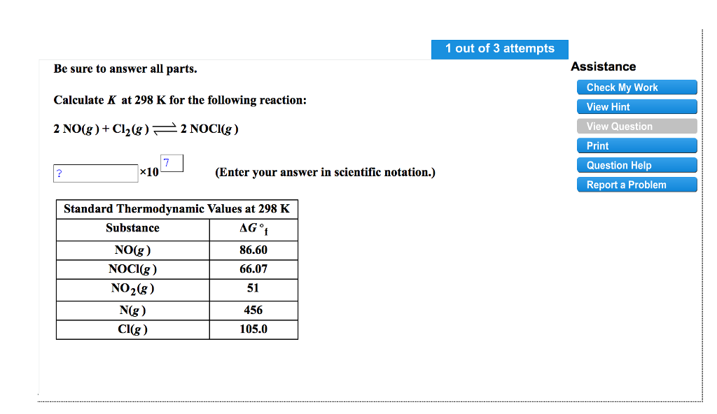 Solved I am having trouble finding the Delta G to plug into | Chegg.com