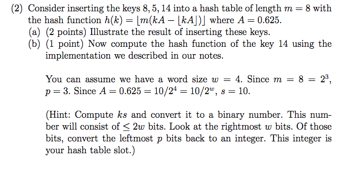 Solved Consider inserting the keys 8, 5, 14 into a hash | Chegg.com