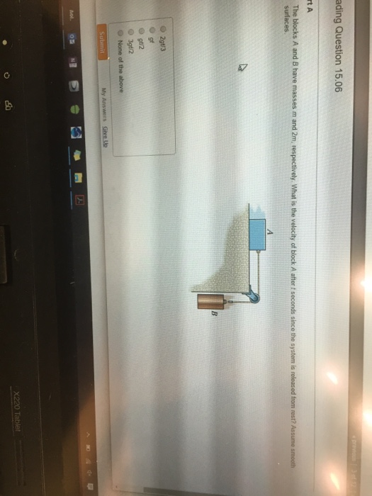 Solved The blocks A and B have masses m and 2m, | Chegg.com