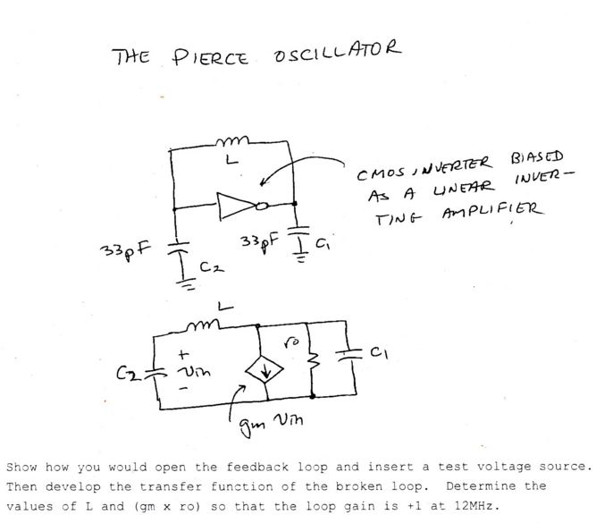 Solved The pierce oscillator show how you would open the | Chegg.com