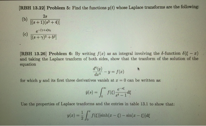 Solved Find the functions y(t) whose Laplace transforms are | Chegg.com