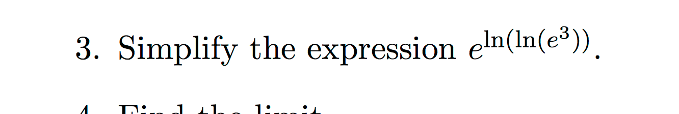 Solved 3. Simplify the expression e e | Chegg.com