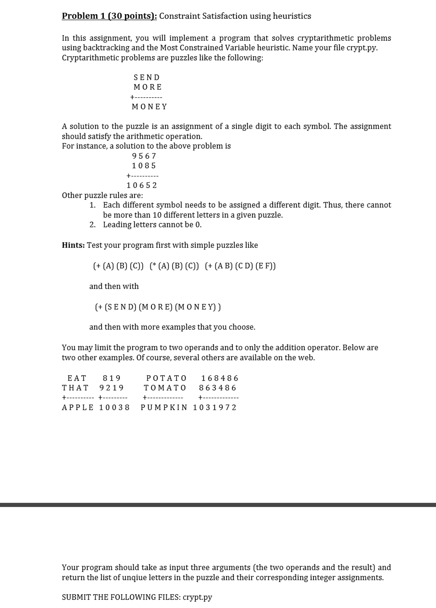 Constraint Satisfaction Using Heuristics In This