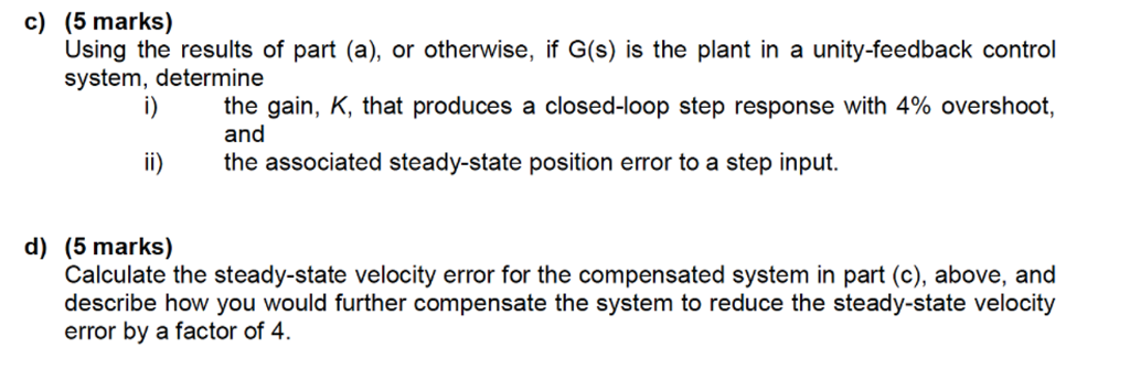 Solved The plant in unity-feedback control system is | Chegg.com