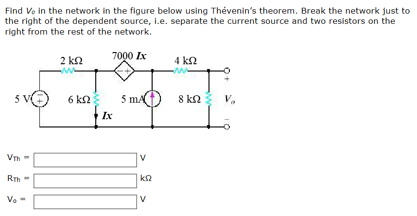 Solved Find V_o in the network in the figure below using | Chegg.com