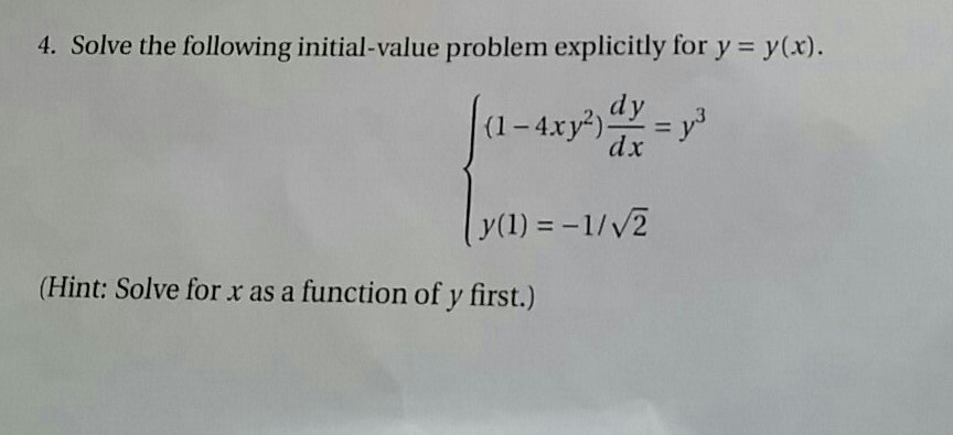 Solved Solve the following initial-value problem explicitly | Chegg.com