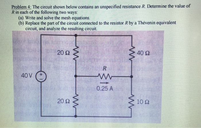 Solved The circuit shown below contains an unspecified | Chegg.com
