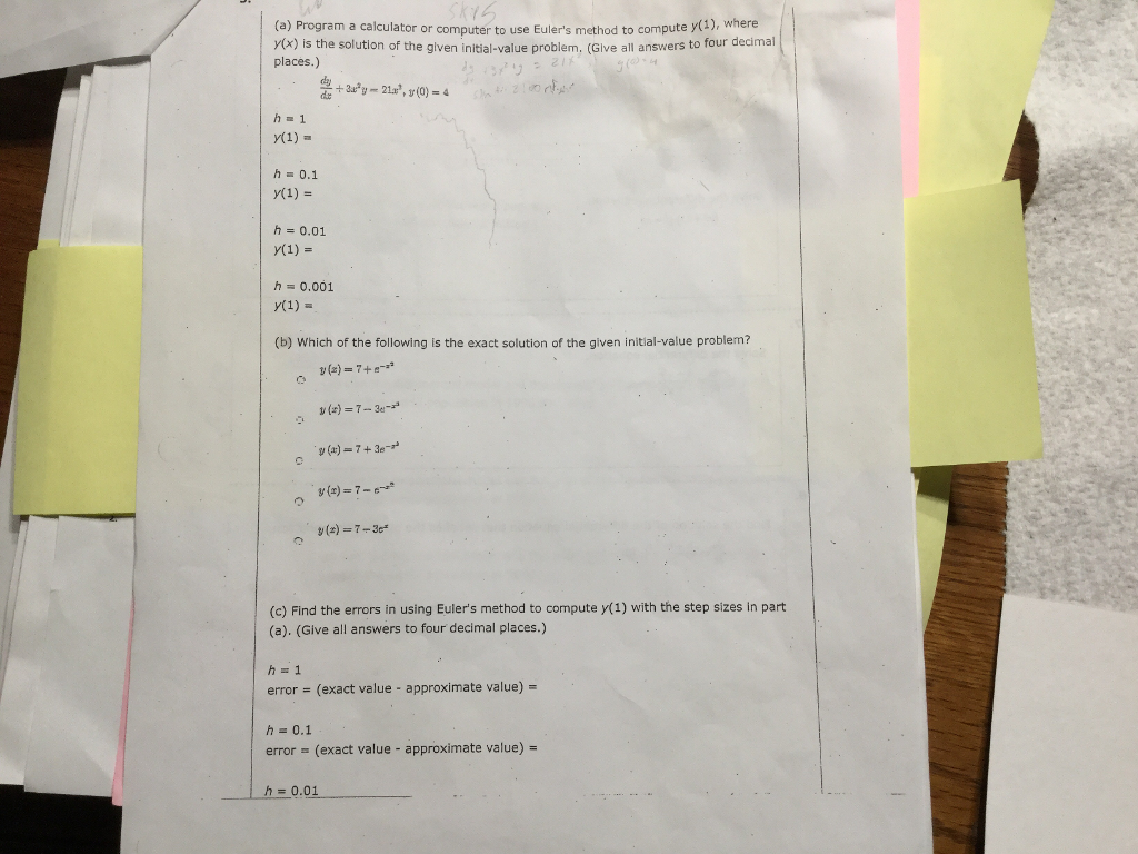 Solved (a) Program a calculator or computer to use Euler's | Chegg.com