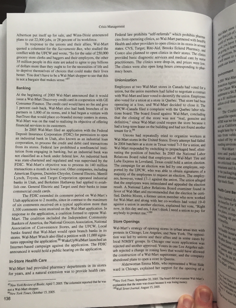 Solved INTEGRATIVE CASE Wal-Mart: Nonmarket Pressure and | Chegg.com