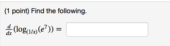 Solved (1 point) Let f(x) ln(x2 (x + 5)6(x2 + 7)5] f'(x) = | Chegg.com