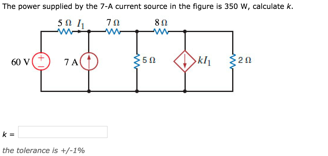 Solved The power supplied by the 7-A current source in the | Chegg.com