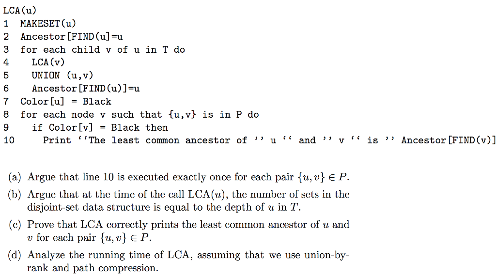 Solved The least common ancestor of two nodes u and v in a | Chegg.com