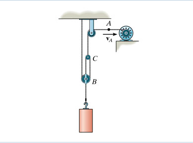 Solved Determine the time needed for the load at B to attain | Chegg.com
