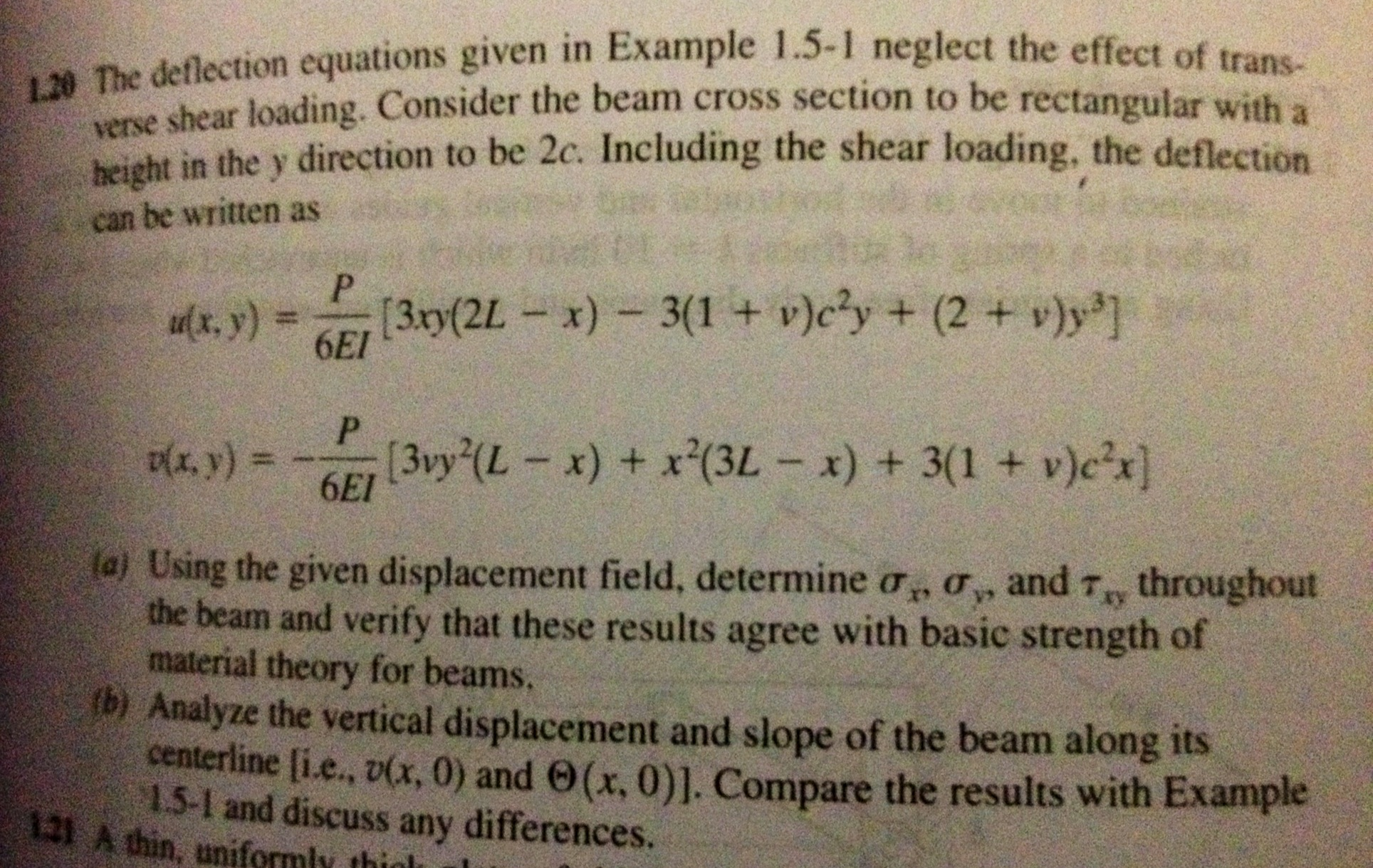 The deflection equations given in Example 1.5-1 | Chegg.com