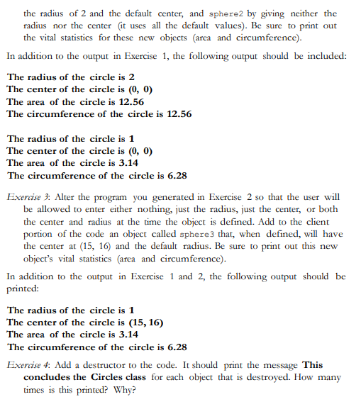 Solved Exercise 1: Alter the code so that setting the center | Chegg.com