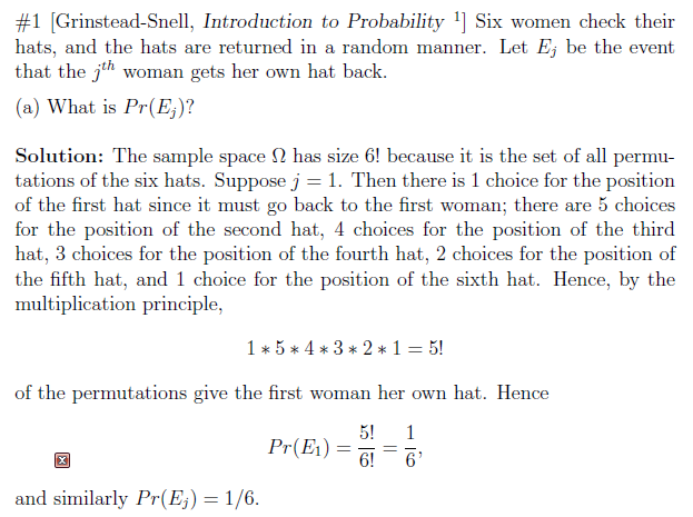 Solved [Grinstead-Snell, Introduction to Probability 1] Six | Chegg.com