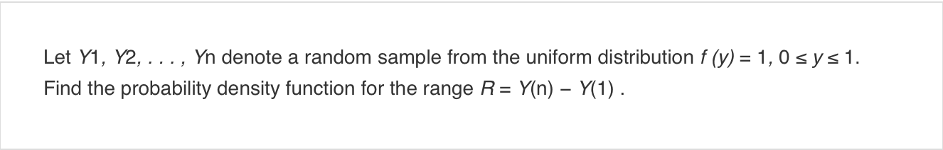 Solved Let Y1, Y2, ..., Yn denote a random sample from the | Chegg.com