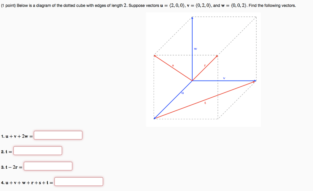 Solved Below is a diagram of the dotted cube with edges of | Chegg.com