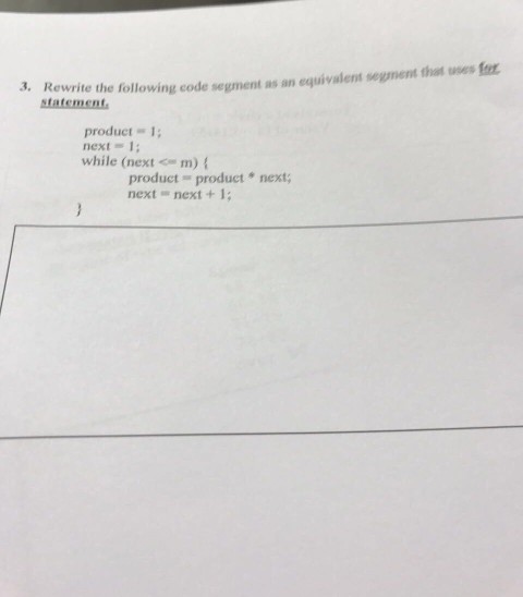 Solved d. Rewrite the following code seyment as an | Chegg.com