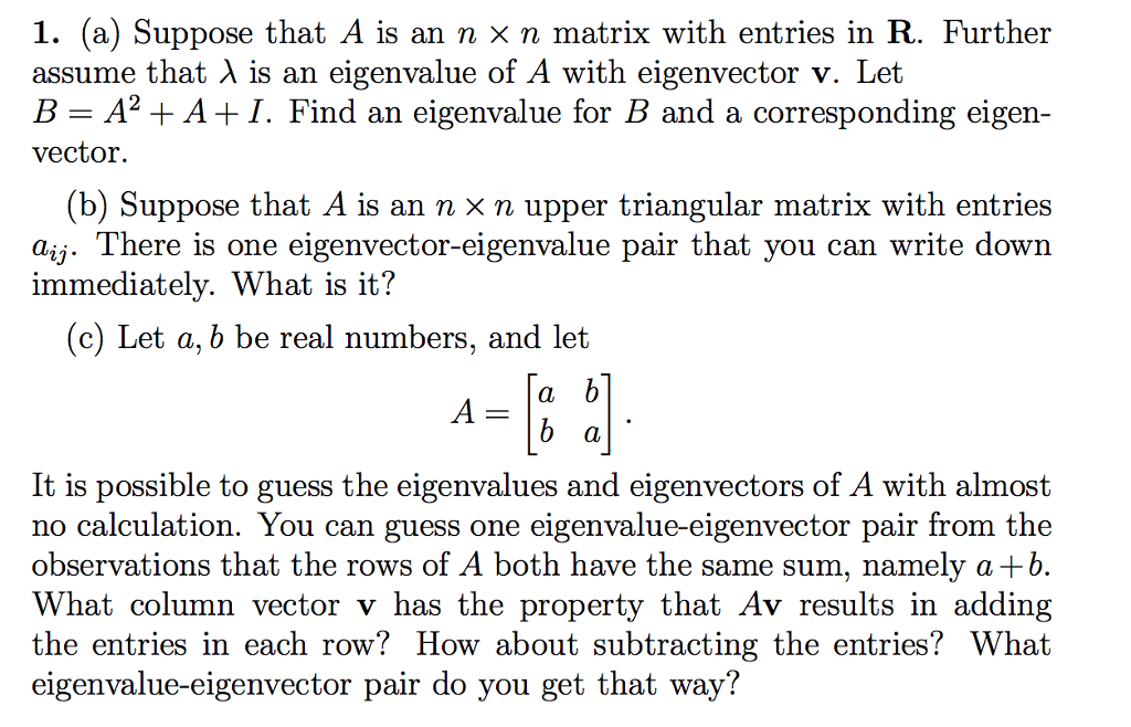 Solved (a) Suppose that A is an n × n matrix with entries in | Chegg.com
