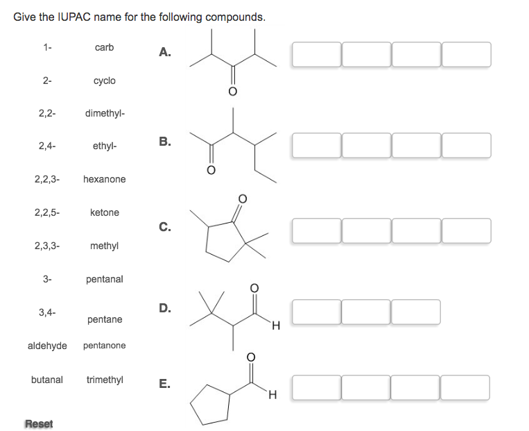 Solved Give the IUPAC name for the following compounds. | Chegg.com