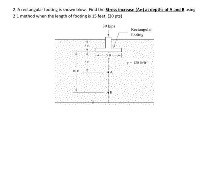 Solved 2. A rectangular footing is shown blow. Find the | Chegg.com