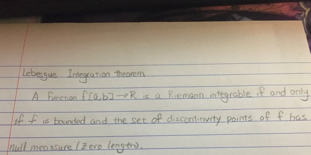Lebesgue Integration theorem A Function f[a, b] | Chegg.com