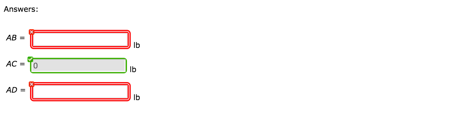 Solved Determine The Forces In Members Ab Ac And Ad Point