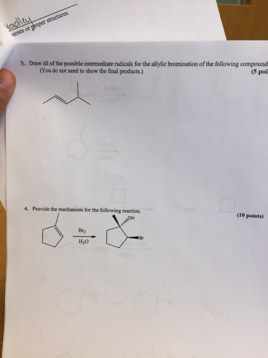 Solved Draw all of the possible intermediate radicals for | Chegg.com