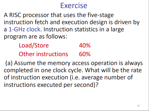 Solved Exercise A RISC processor that uses the five-stage | Chegg.com