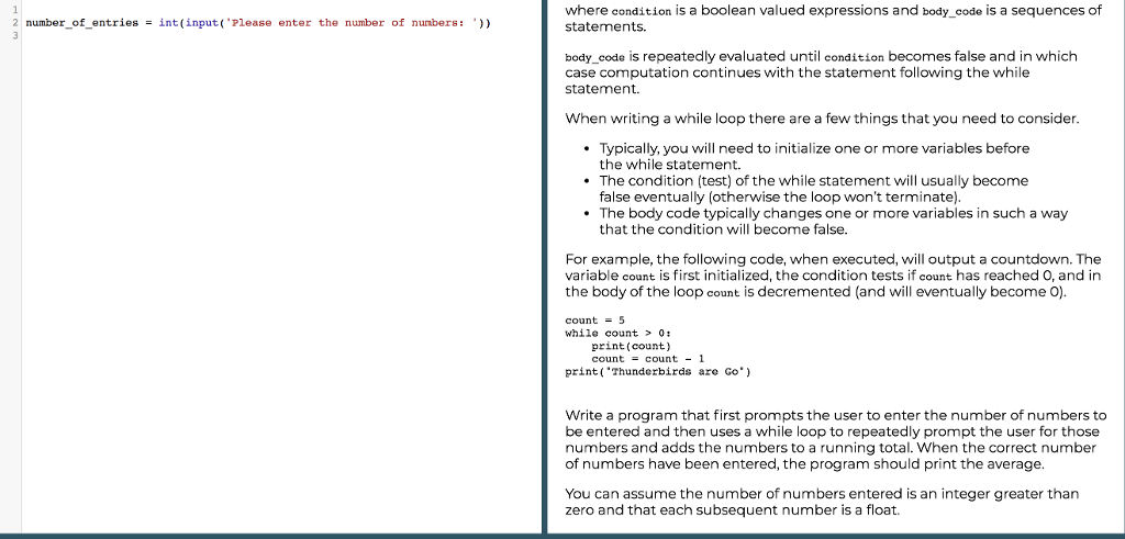 Solved Using python While Statements While statements | Chegg.com