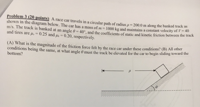 Solved A race car travels in a circular path of radius p = | Chegg.com