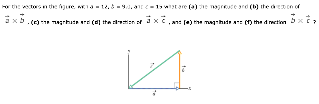 Solved For the vectors in the figure, with a = 12, b = 9.0, | Chegg.com