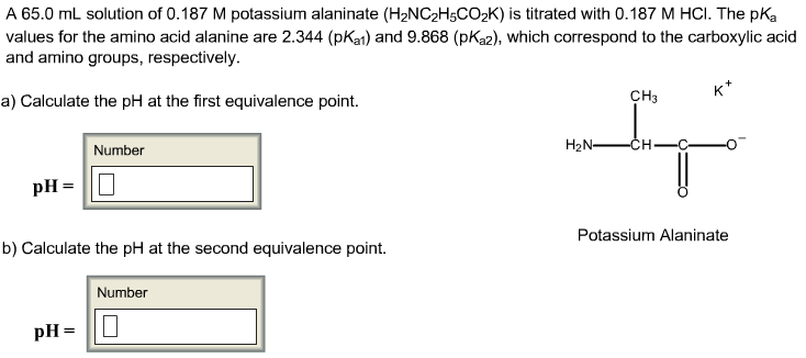Solved A 65.0 mL solution of 0.187 M potassium alaninate | Chegg.com