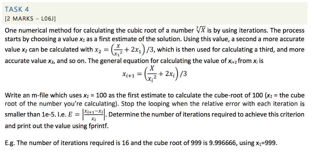 Solved TASK 4 2 MARKS L06J] One numerical method for | Chegg.com