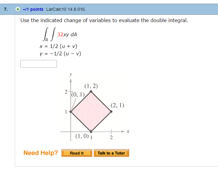 Solved Use the indicated change of variables to evaluate the | Chegg.com