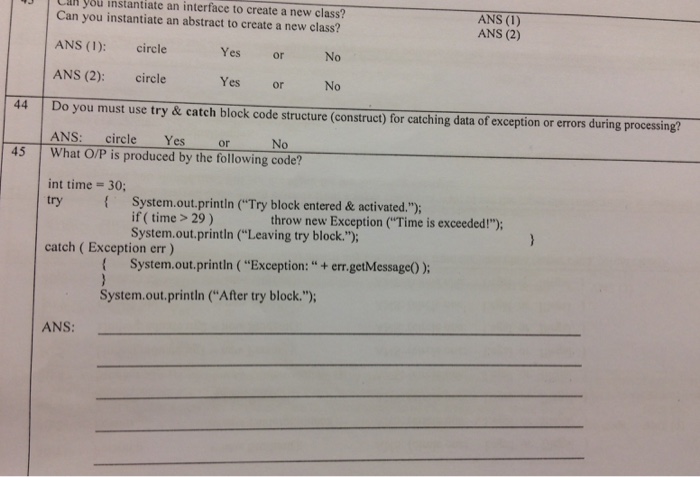 Solved Can you instantiate an abstract to create a new | Chegg.com