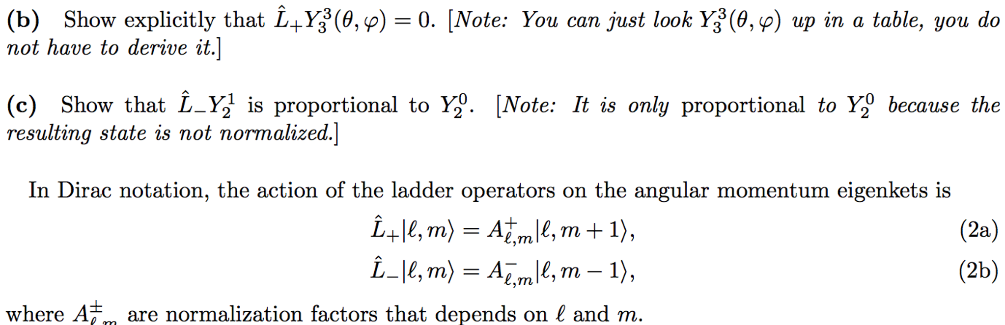 Solved In lecture we defined the ladder operators for | Chegg.com