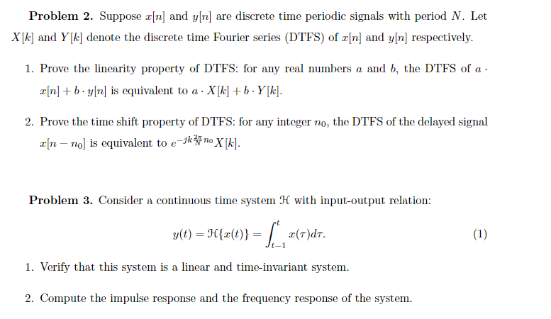 Solved Problem 2. Suppose r[n] and yln] are discrete time | Chegg.com