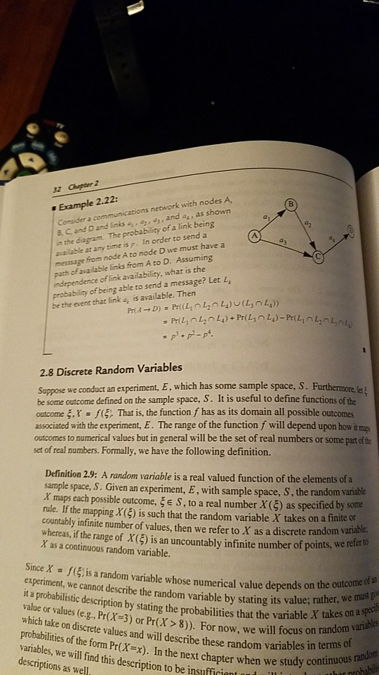 Solved network with nodes A ,, , and a, as shown Example | Chegg.com